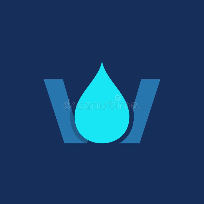 Letter W Droplet Simple Modern Icon Business Creative Logo Stock Vector ...