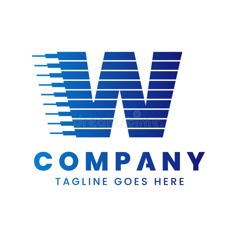 Letter W Dynamic Technology Logo, Symbolizing Innovation, Speed, and ...
