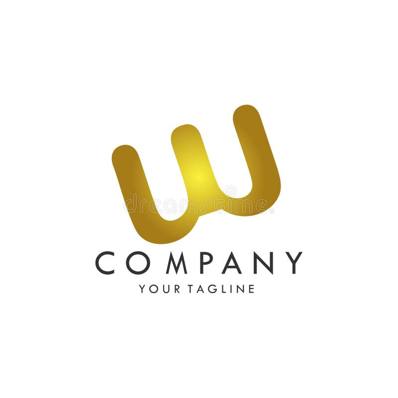 Letter W Flat Logo Icon Gold Stock Vector - Illustration of design ...