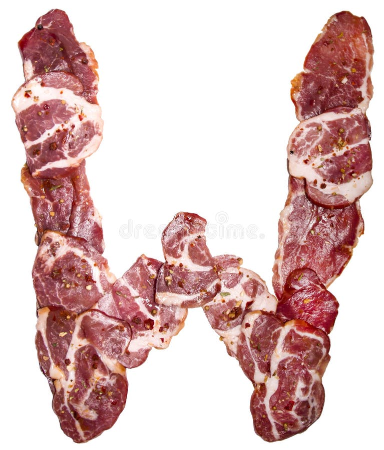 Letter W. Fresh Meat Alphabet. Conceptual Font for Design. Stock Photo ...