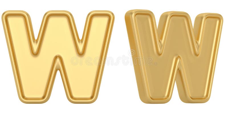 Alphabet Letter. Letter W. GOLD Alphabet Logo. Font Style - Vector ...