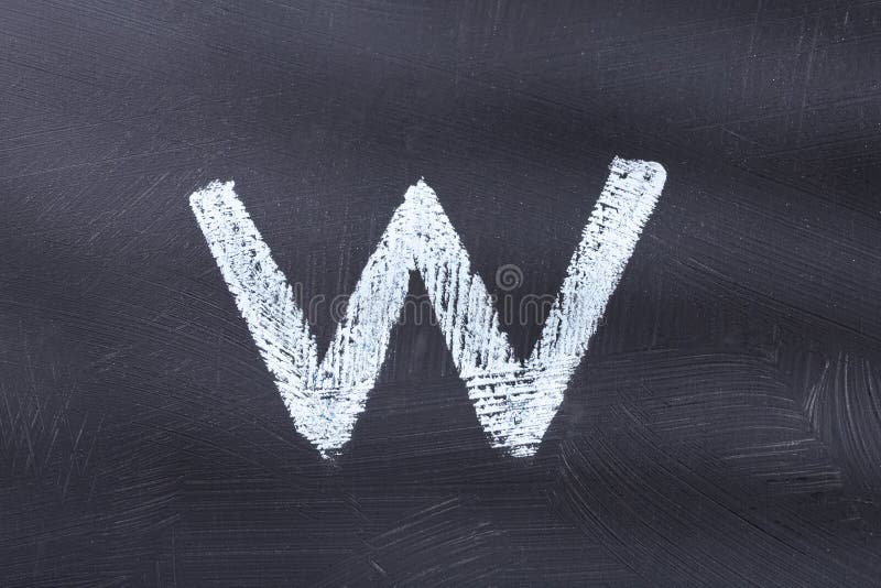 Letter W - Hand Drawn Alphabet Font Stock Photo - Image of dust, chalk ...