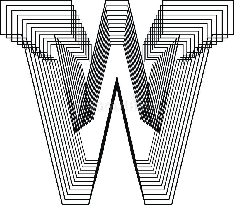 Letter W Line Logo Icon Design Stock Vector - Illustration of template ...