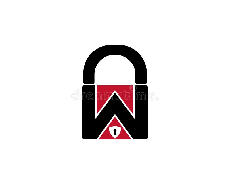 Letter W Lock and Security Logo Design Concept. Stock Vector ...