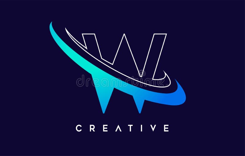 Letter W Logo. W Letter Design Vector with Blue Swash Vector Stock ...