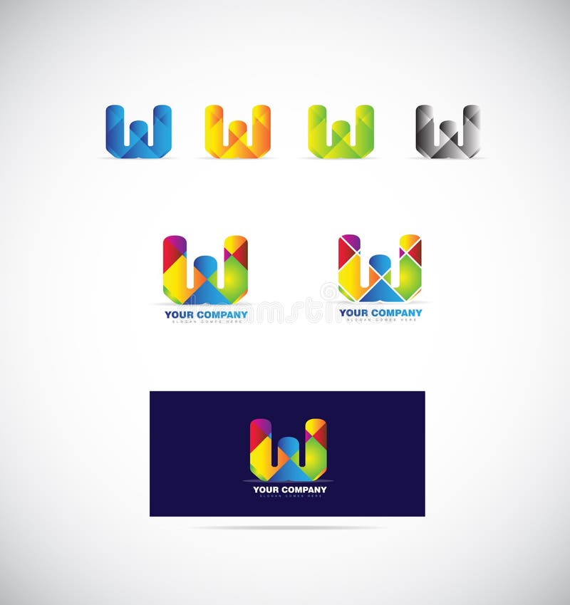 Letter w logo icon set stock vector. Illustration of colors - 62588064