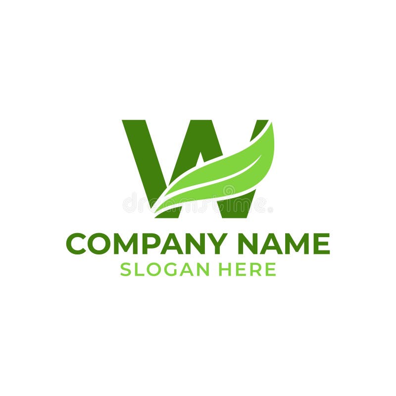 Letter W Logo with Leaf Vector. W Leaf Logo Template, Leaf Logo ...