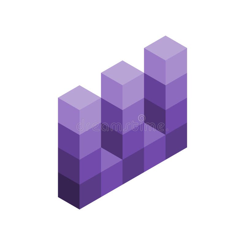 Letter W Made of Cubes. Lavender 3D W Logo. Web Technology Concept ...