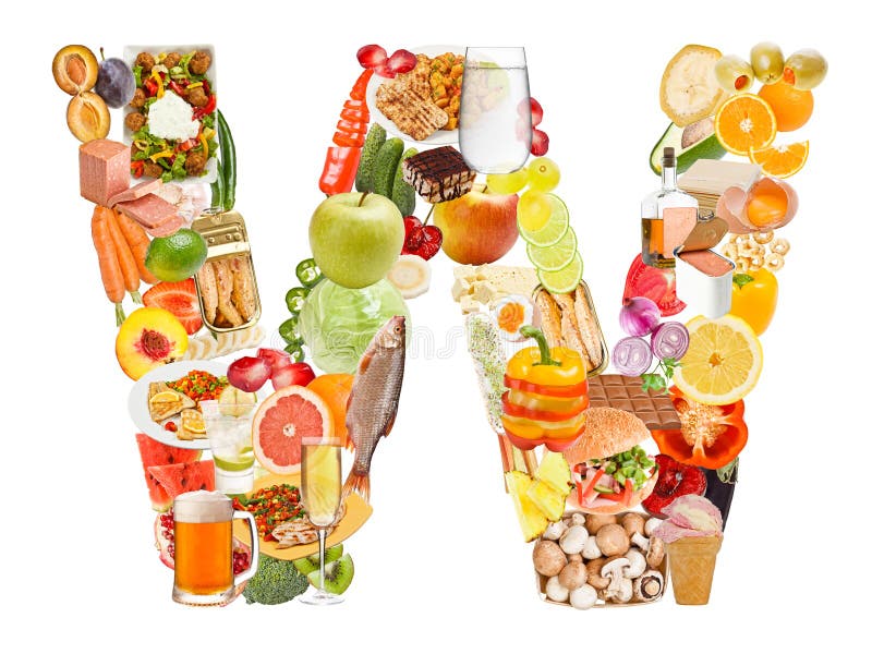 Letter W made of food stock photo. Image of alphabet - 26400796