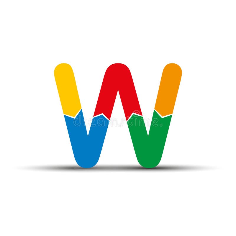 Letter W is Made Up of Four Colored Arrows Stock Illustration ...