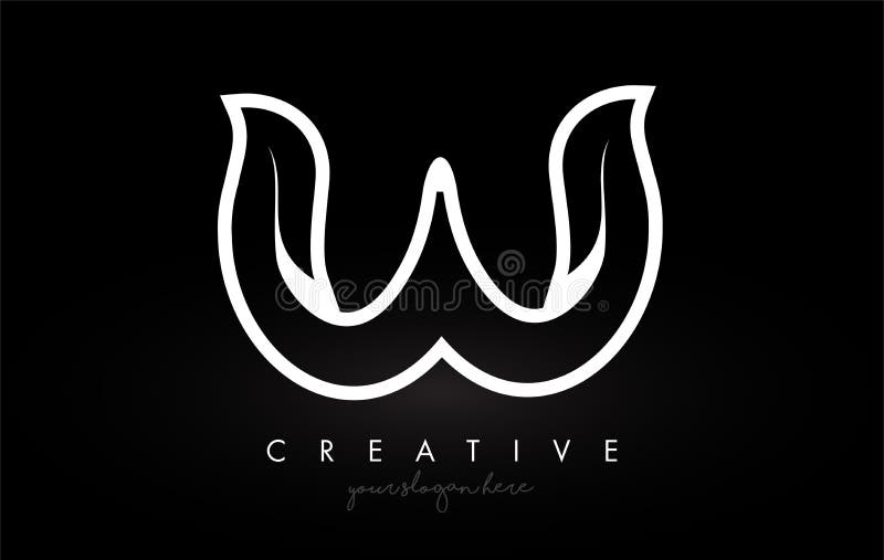 Letter W Monogram Leaf Logo Icon Design with Black and White Colors ...