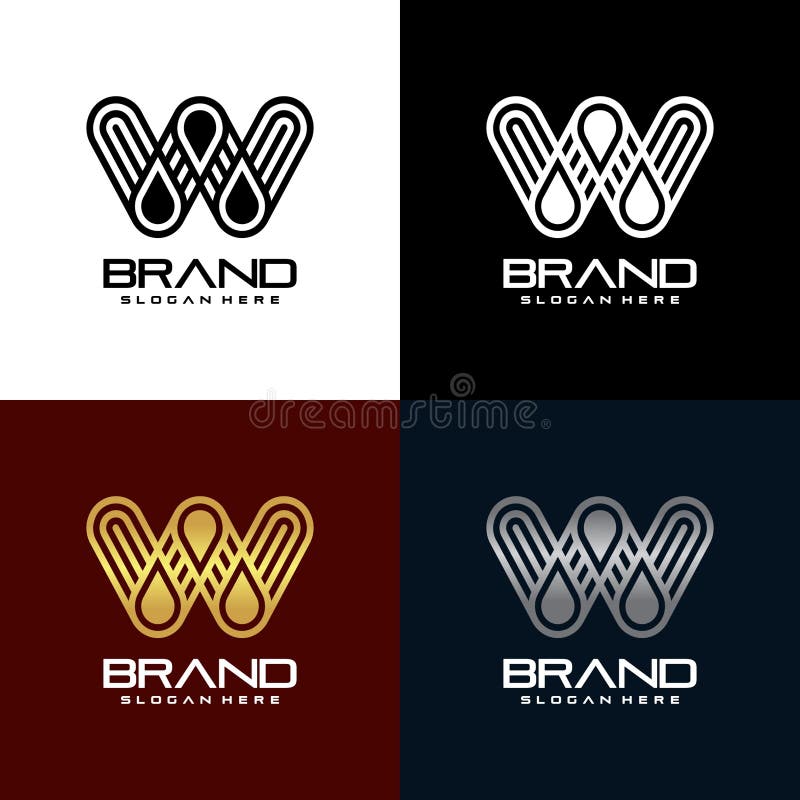 Letter W Monogram Logo Icon Vector Design Template Ideas Stock Vector ...