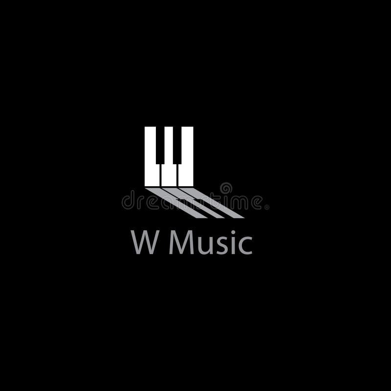 Letter W Music Piano with Shadow Illustration Stock Illustration ...
