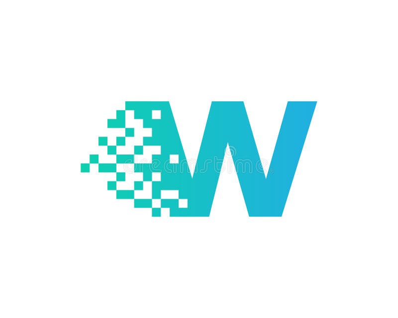 Letter W Pixel Icon Logo Design Element Stock Vector - Illustration of ...