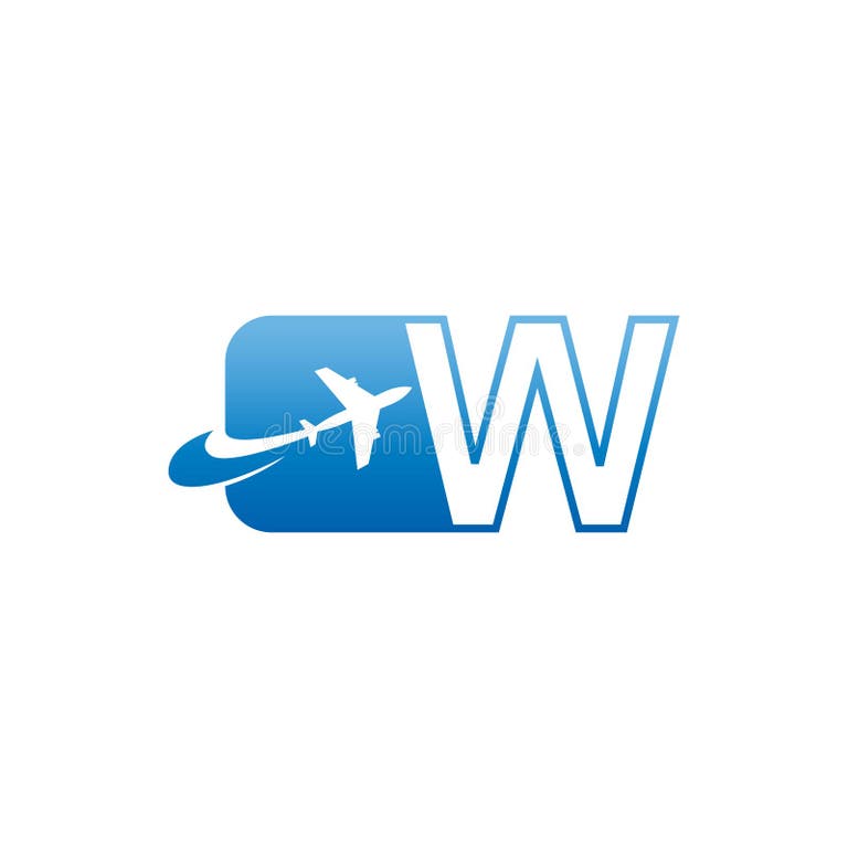 Letter W with Plane Logo Icon Design Vector Stock Vector - Illustration ...