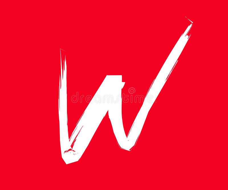Letter W White in Red Background Stock Illustration - Illustration of ...