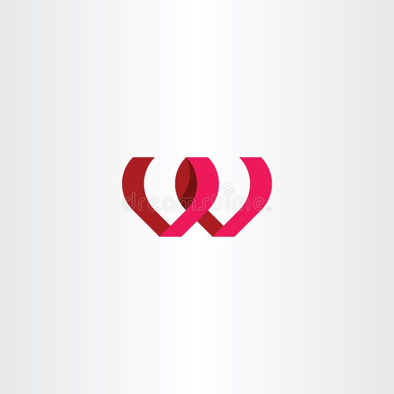 Letter W Ribbon Red Logo Vector Icon Stock Vector - Illustration of ...