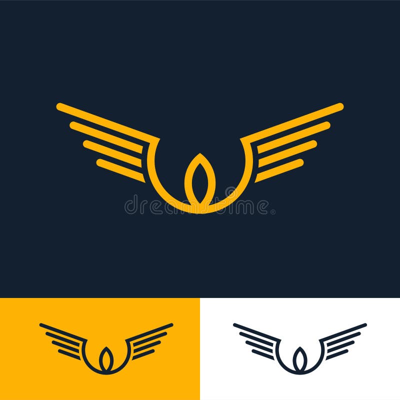 Letter W Shape Logo Template with Abstract Wings, Logo with Modern and ...