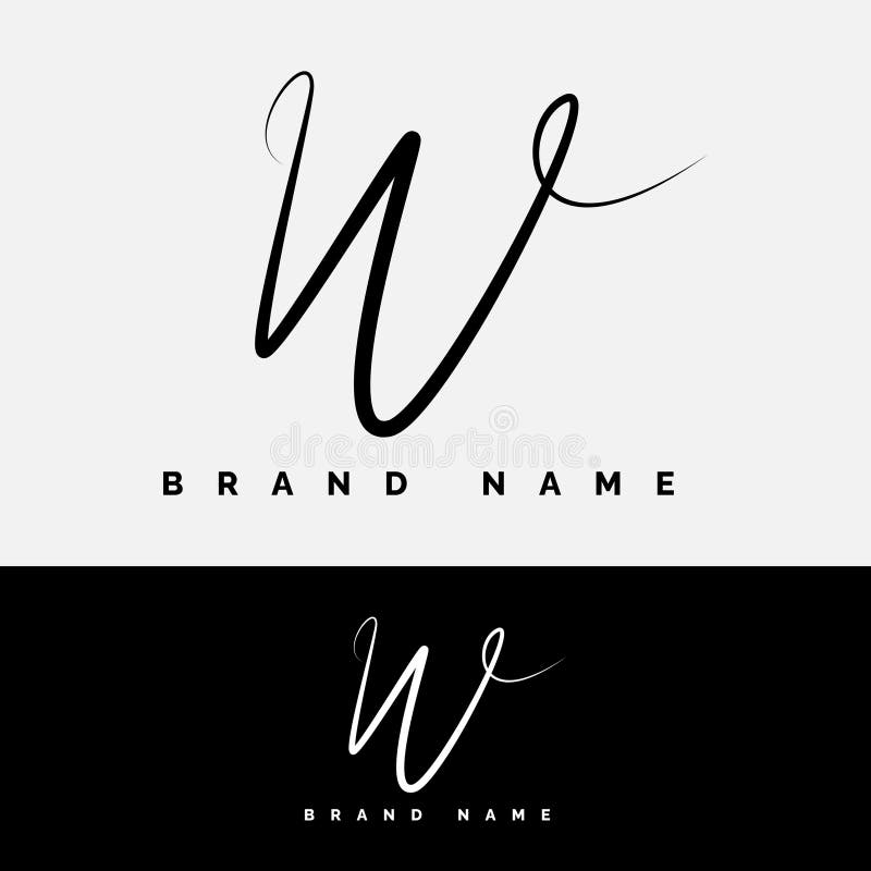 Letter W Signature Logo - Initial Alphabet for W - Handwritten W Logo ...
