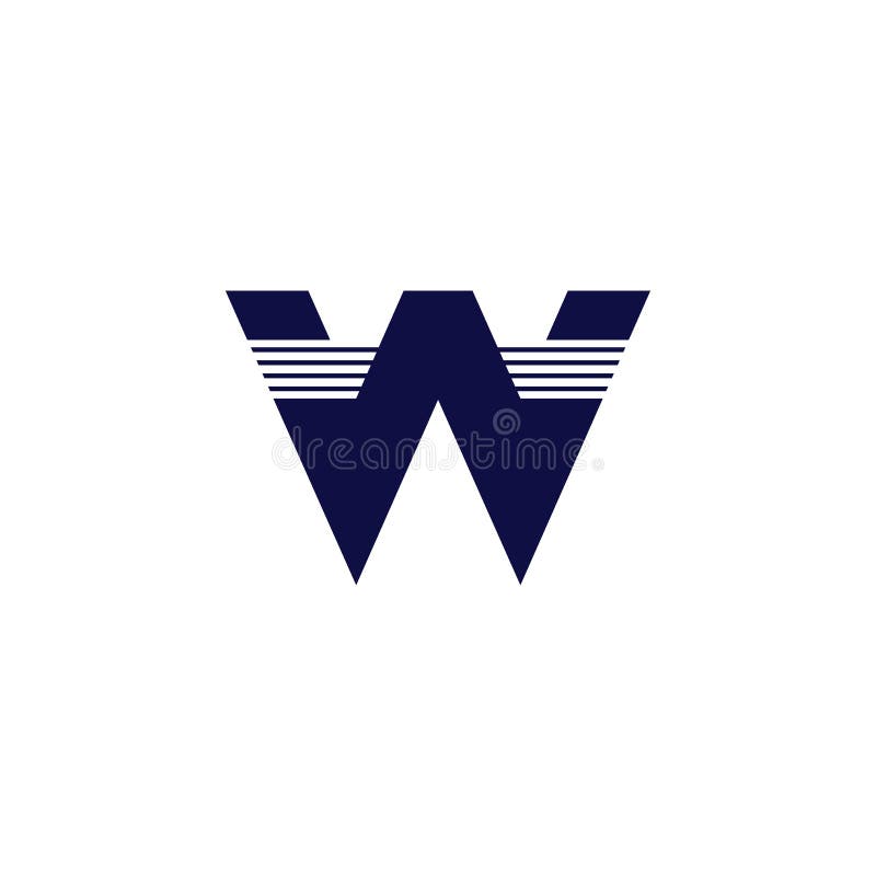 Letter W Simple Stripes Geometric Logo Vector Stock Vector ...