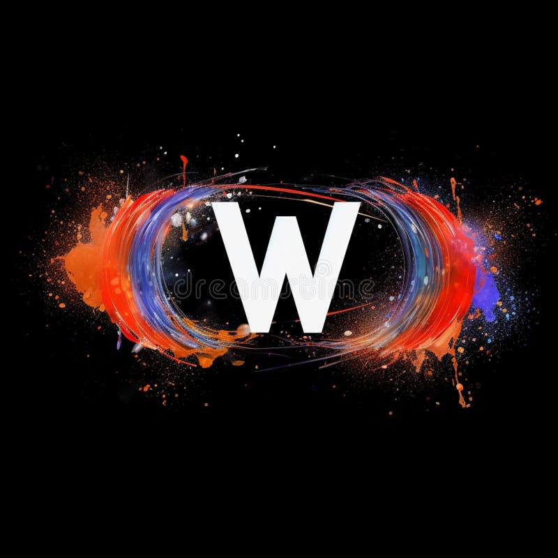 The Letter W is Srient on Black and is Surrounded by Swirling and ...