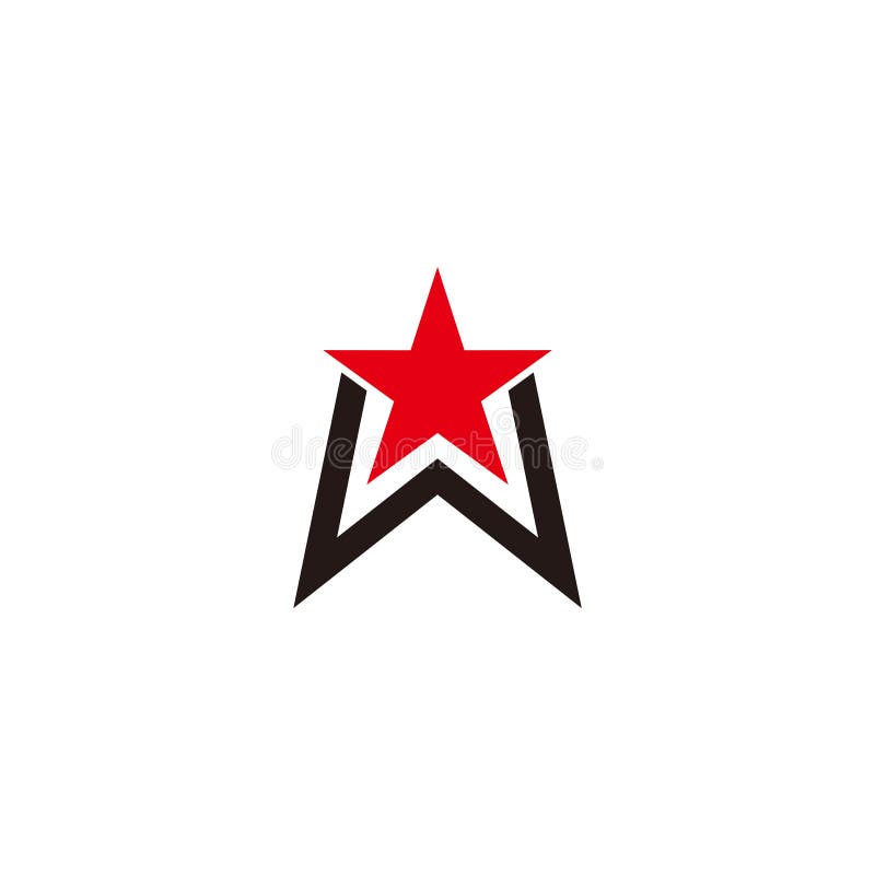 Letter W Star Simple Emblem Geometric Colorful Logo Vector Stock Vector ...