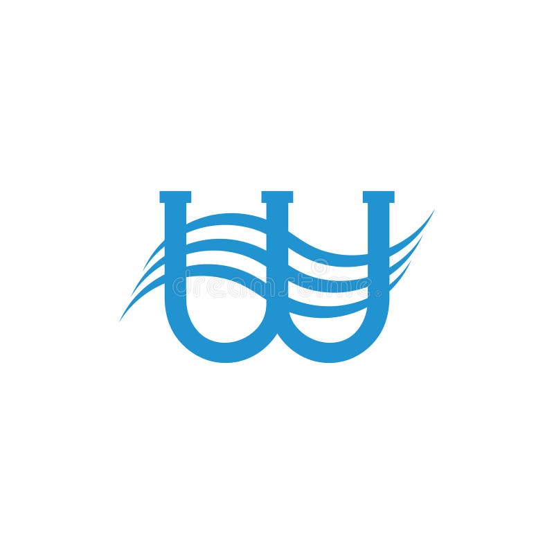 Letter W Stripes Blue Wavy Logo Vector Stock Vector - Illustration of ...