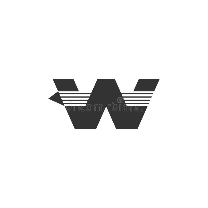 Letter W Stripes Geometric Fast Arrow Logo Vector Stock Vector ...