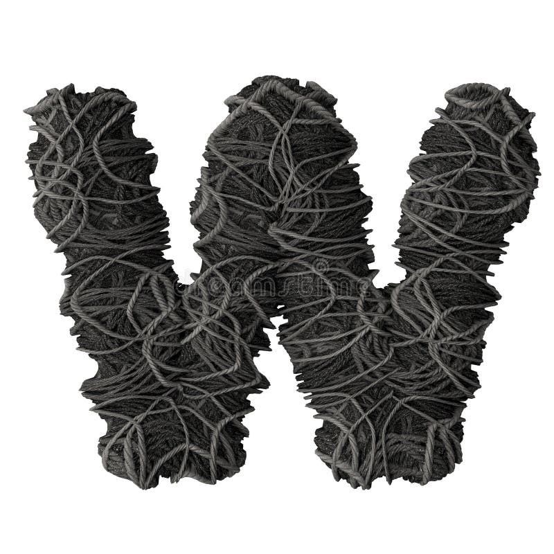 Letter W Stylized in the Form of a Rope Pile Stock Illustration ...
