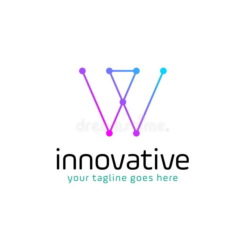 Letter W Technology Logo Design Vector with Line Connection Concept ...