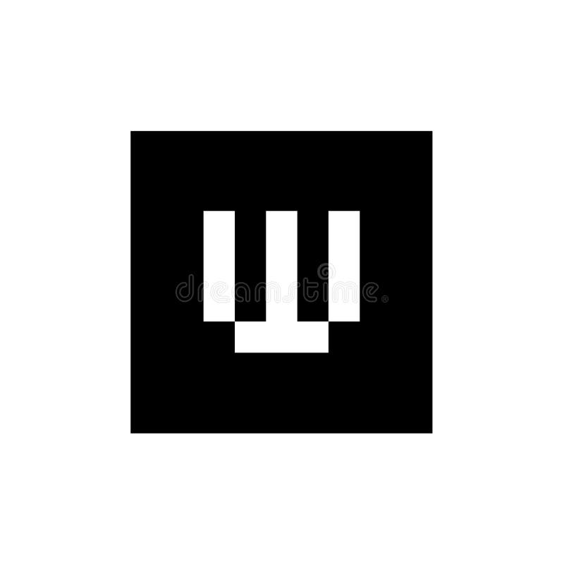 Letter W Vector Logo, Combined with Square Shape, Black and White ...