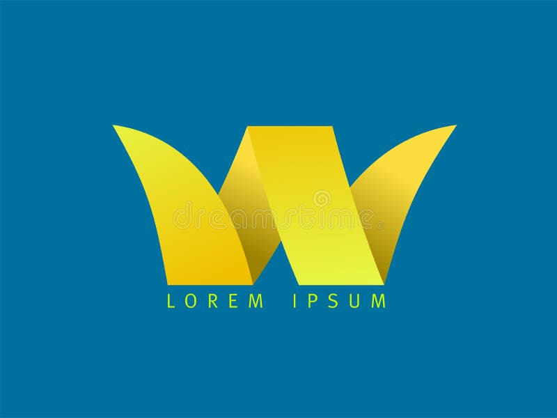 Letter W Vector Logo Symbol, W Shaped Ribbon Symbol Stock Vector ...