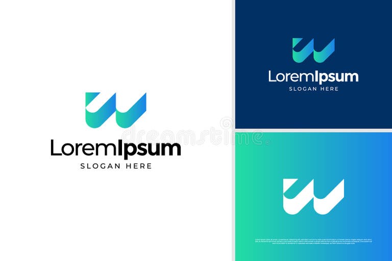 Letter W Wave Logo Design Illustration Vector Stock Illustration ...