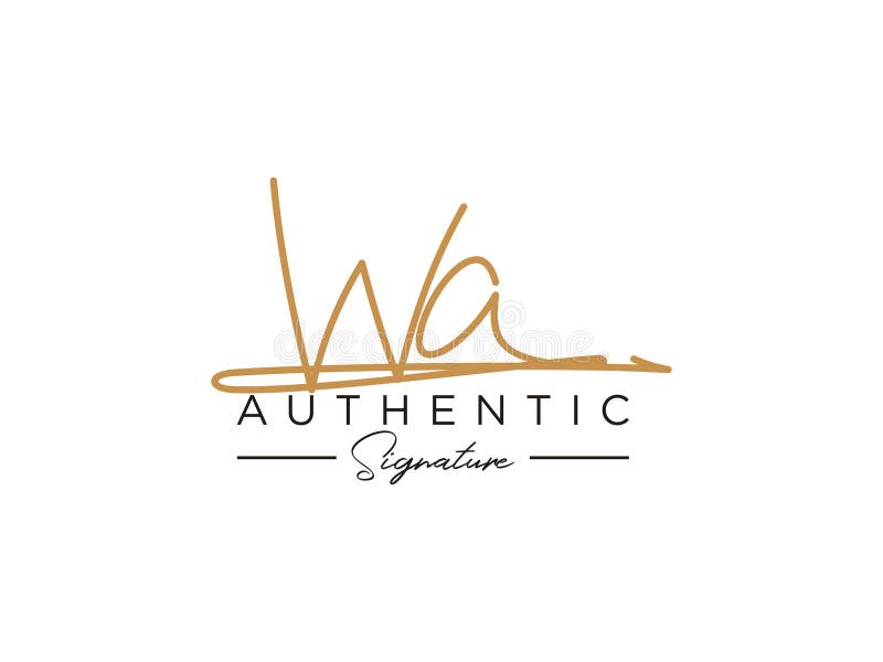 Letter WA Signature Logo Template Vector Stock Vector - Illustration of ...