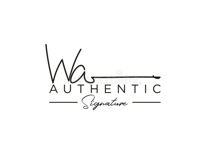Letter WA Signature Logo Template Vector Stock Vector - Illustration of ...