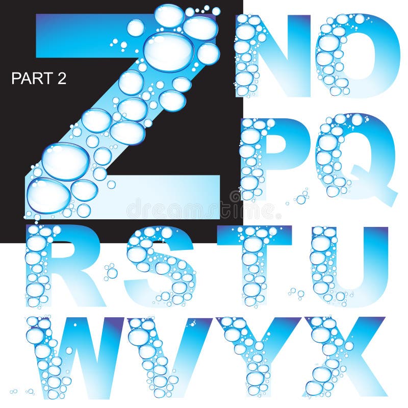 Letter Of Water Alphabet. Part 2. Stock Vector - Illustration of fake ...