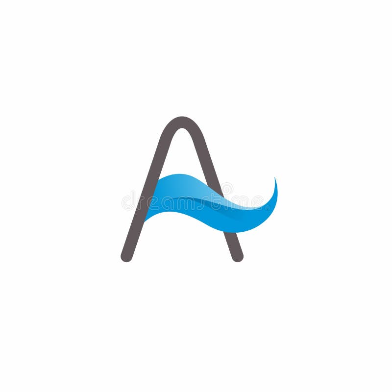 Letter a Wave Logo with Grey and Blue Color. a Initial Logo Stock ...
