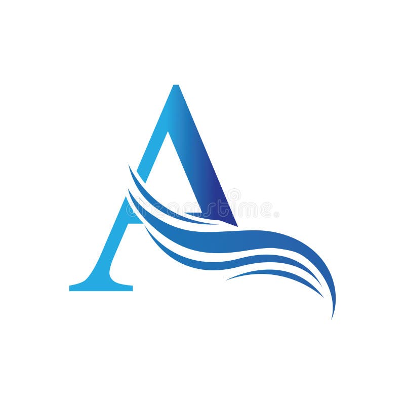 A Letter Wave Logo Template Vector Illustration Stock Vector ...