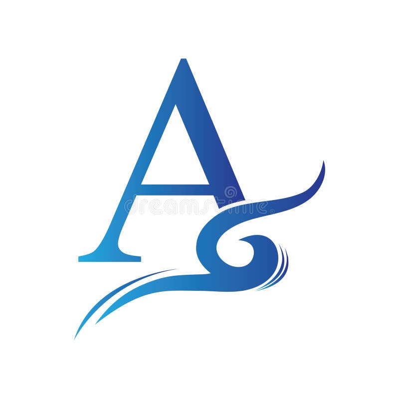A Letter Wave Logo Template Vector Illustration Stock Vector ...