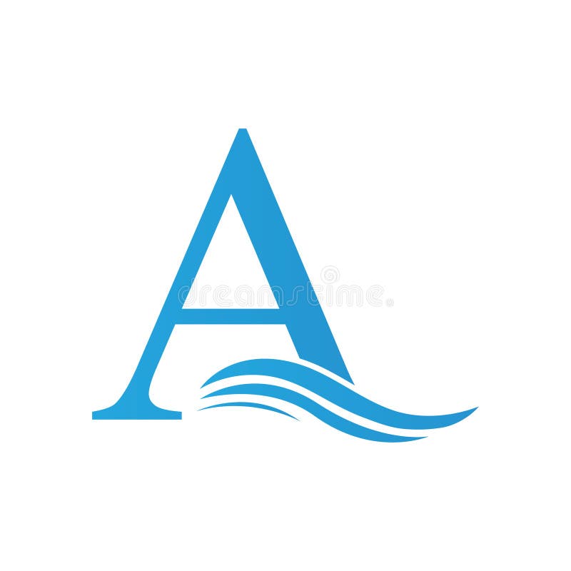 A Letter Wave Logo Template Vector Illustration Stock Vector ...