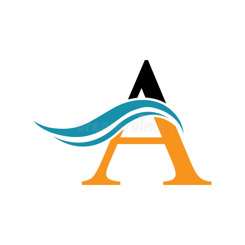 A Letter Wave Logo Template Vector Illustration Stock Vector ...