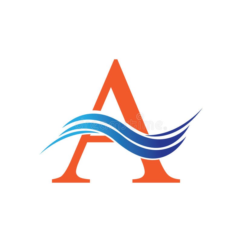 A Letter Wave Logo Template Vector Illustration Stock Vector ...