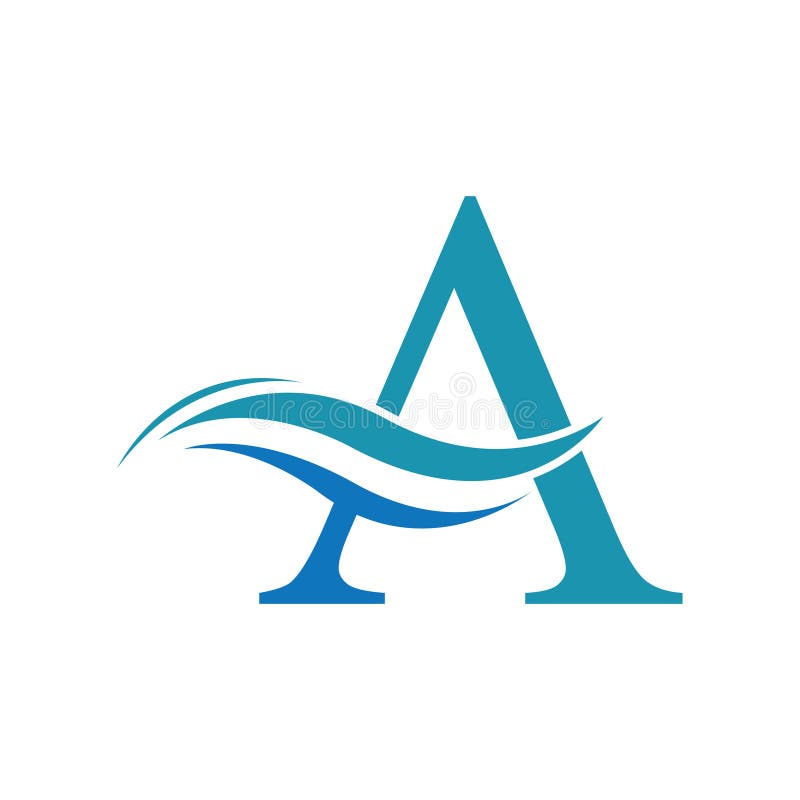 A Letter Wave Logo Template Vector Illustration Stock Vector ...