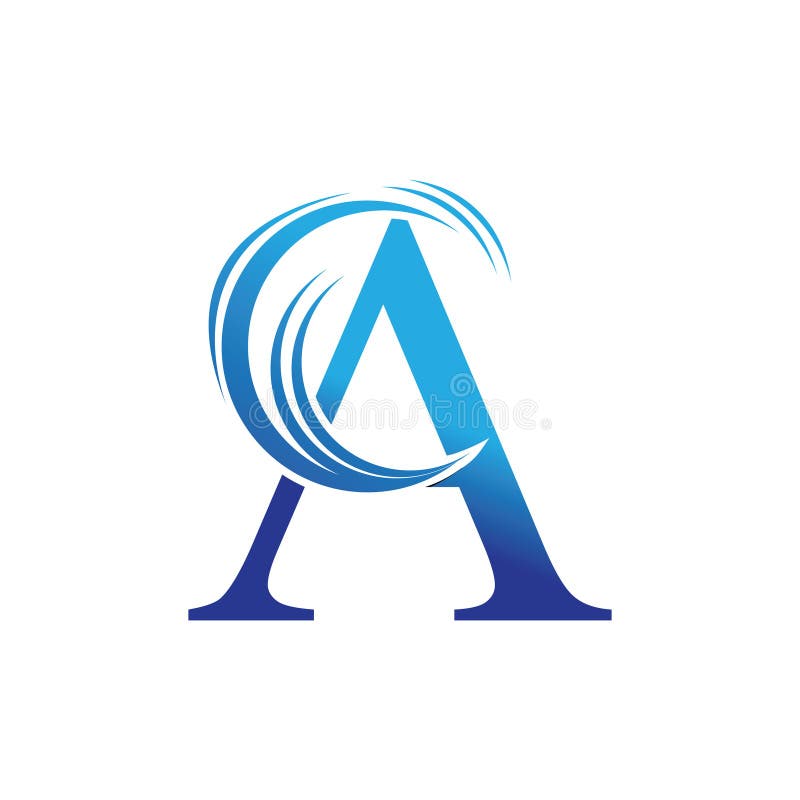 A Letter Wave Logo Template Vector Illustration Stock Vector ...