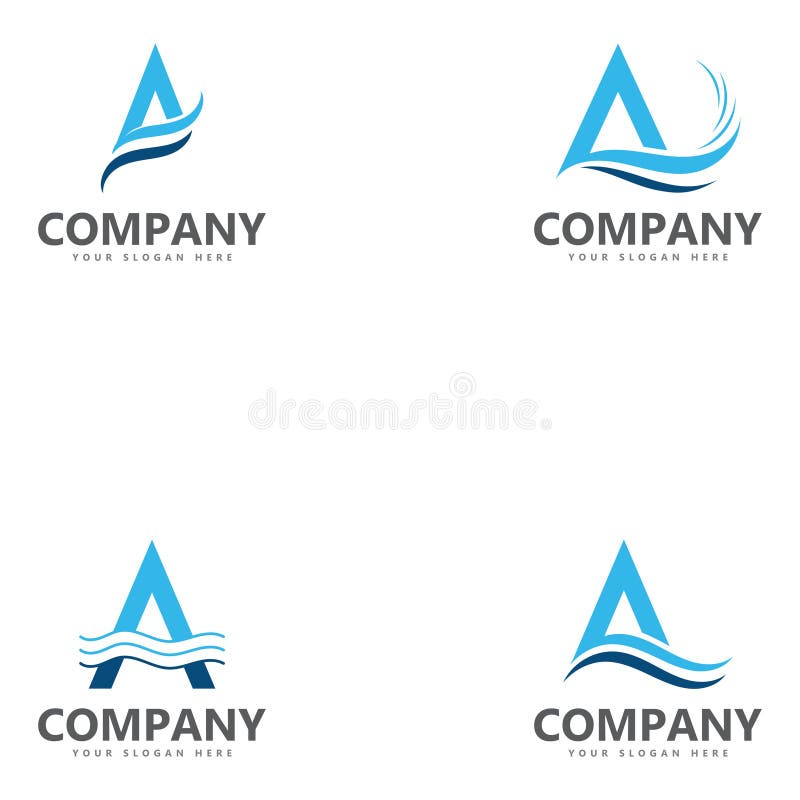 A Letter Wave Logo Template Vector Illustration Stock Vector ...