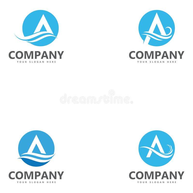 A Letter Wave Logo Template Vector Illustration Stock Vector ...