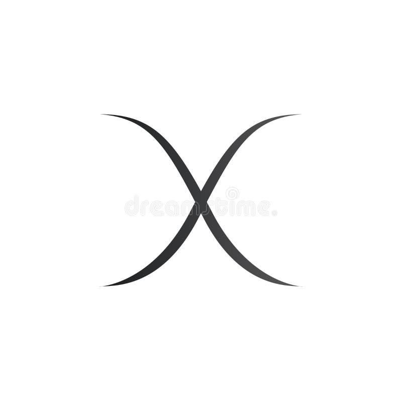 Letter X Wavy Logo Template. Vector Illustration Isolated on White ...