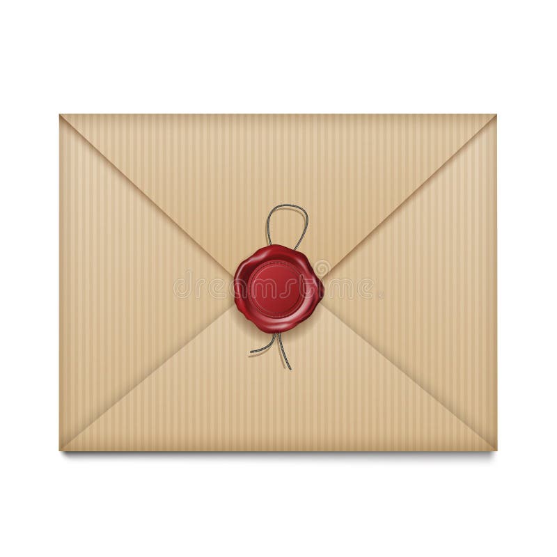 Letter with wax seal stock vector. Illustration of icon - 60802429