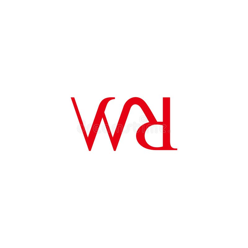 Letter Wd Linked Curves Red Logo Vector Stock Vector - Illustration of ...