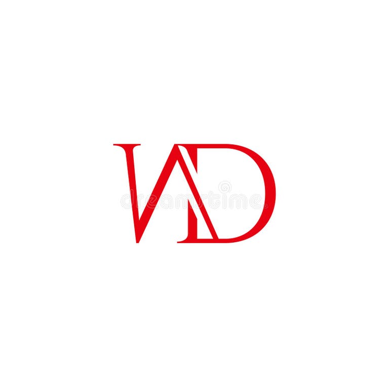 Letter Wd Linked Elegant Serif Font Logo Vector Stock Vector ...
